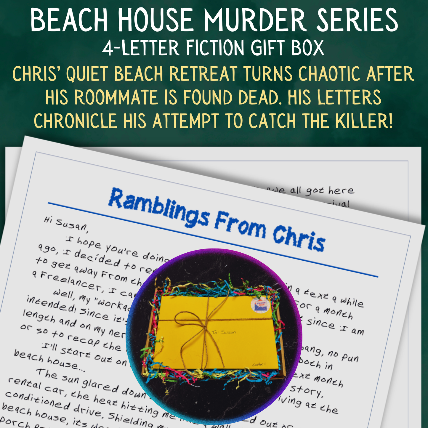 The Beach House Murder Fiction Gift Box | A Whodunit Story in 4 Letter ...