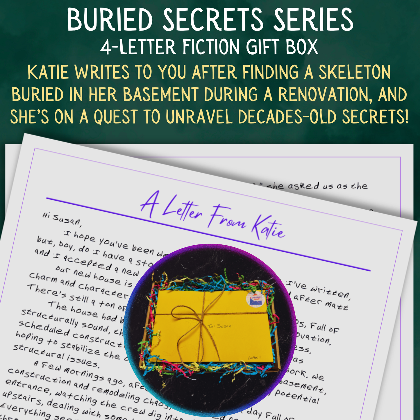 The Buried Secrets Fiction Gift Box | A Whodunit Story in 4 Letters ...