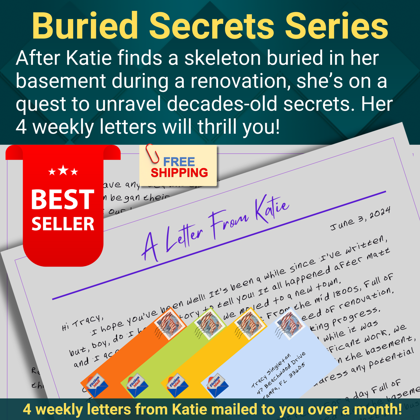 Fiction Mail | Buried Secrets | Fun fiction mailed to you as letters