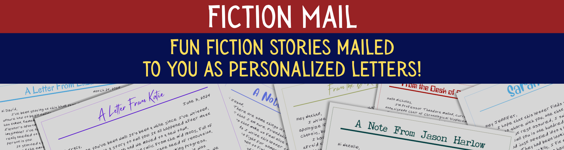 Fun fiction stories mailed to you as personalized letters – Fiction Mail